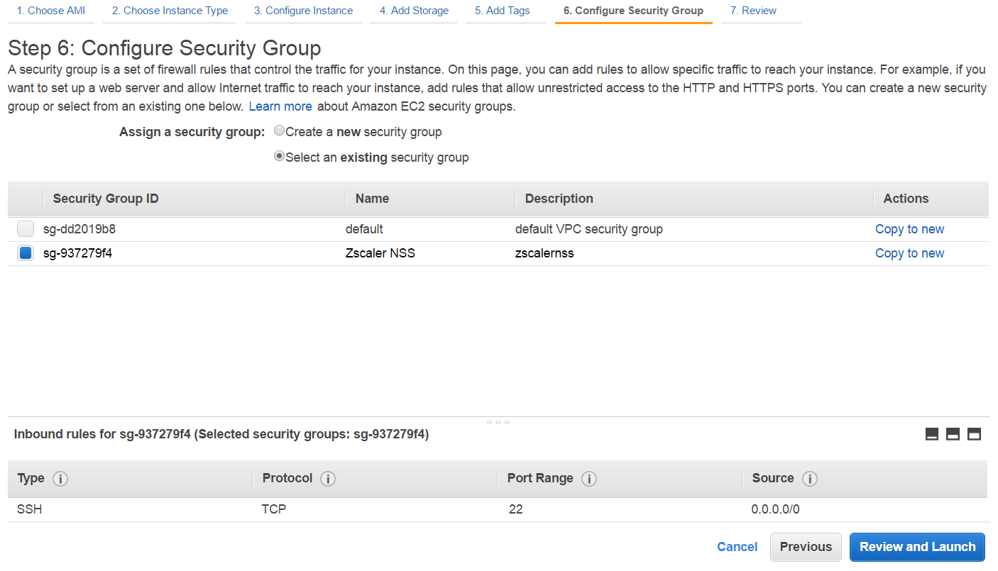 NSS Deployment Guide for Amazon Web Services | Zscaler